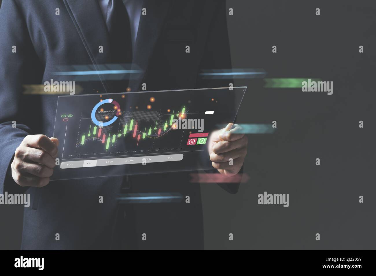 A 3D render of Trading forex data information displayed on a stock ...