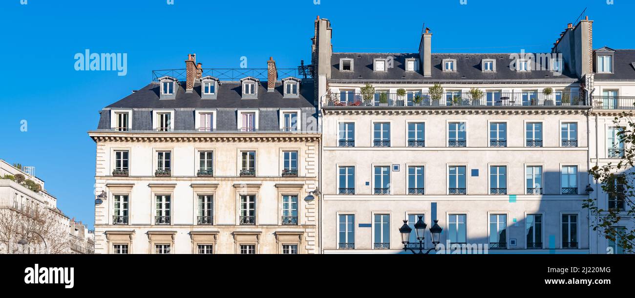 Paris, beautiful building place de la Madeleine, in a luxury district ...