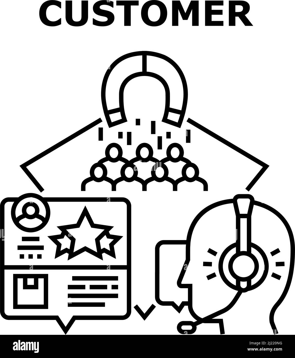 Customer Review Vector Concept Black Illustration Stock Vector Image ...