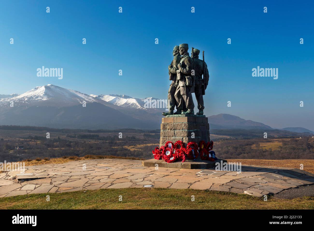 SPEAN BRIDGE FORT WILLIAM SCOTLAND COMMANDO MEMORIAL VIEW ACROSS VALLEY ...