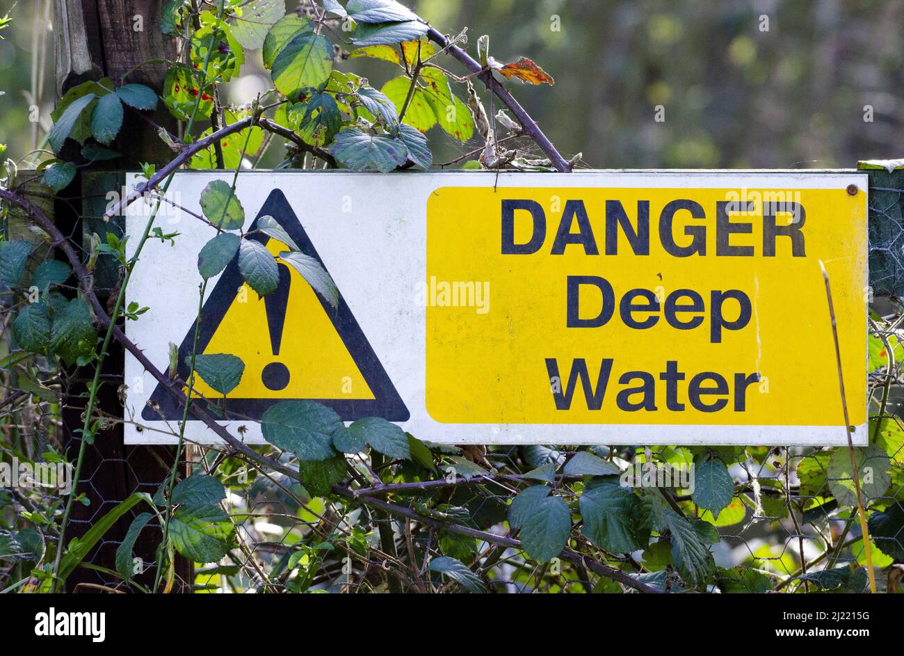 A Danger Deep Water Sign in the countrysi Stock Photo - Alamy