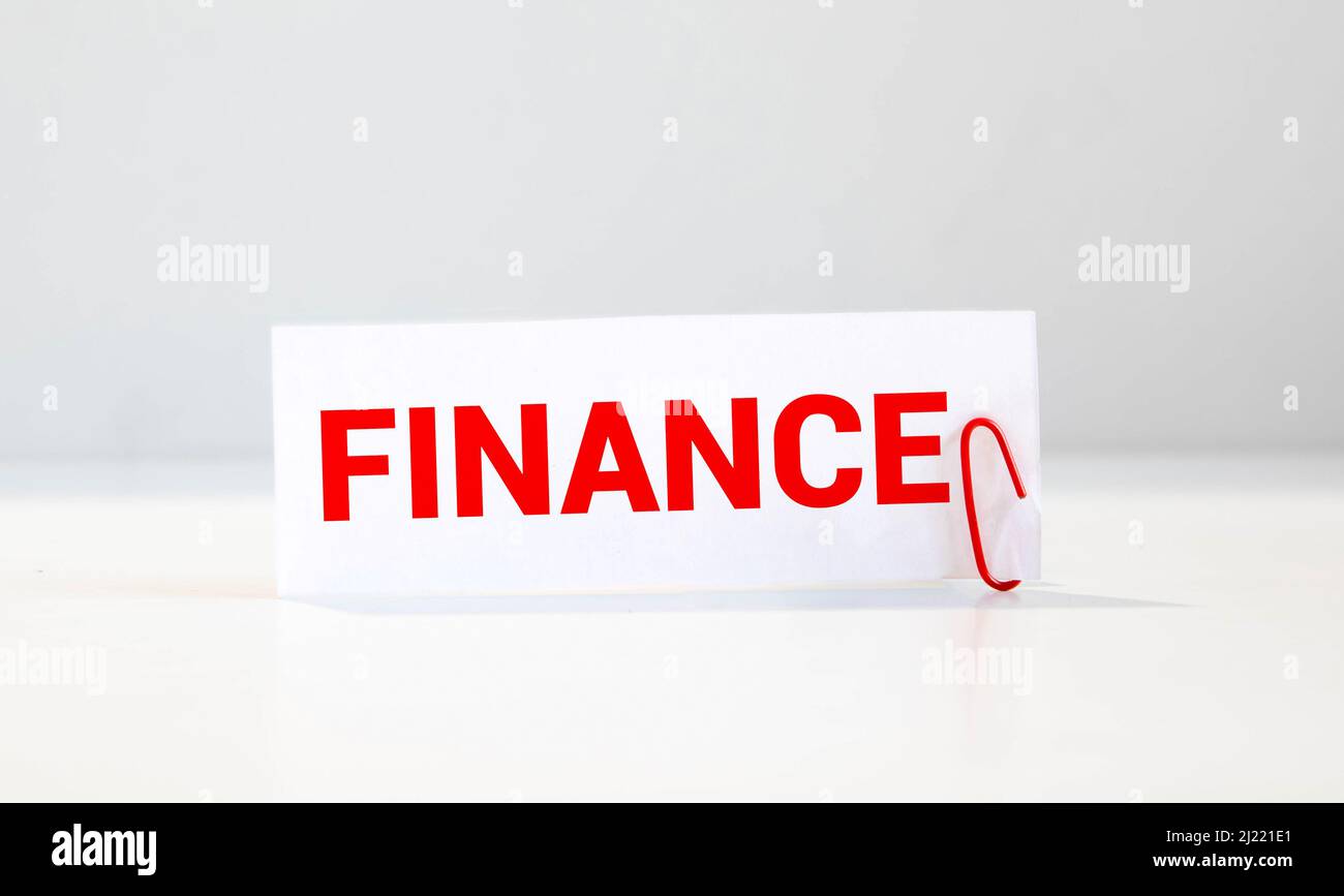 FINANCING words written in letter from envelope. Business concept Stock ...