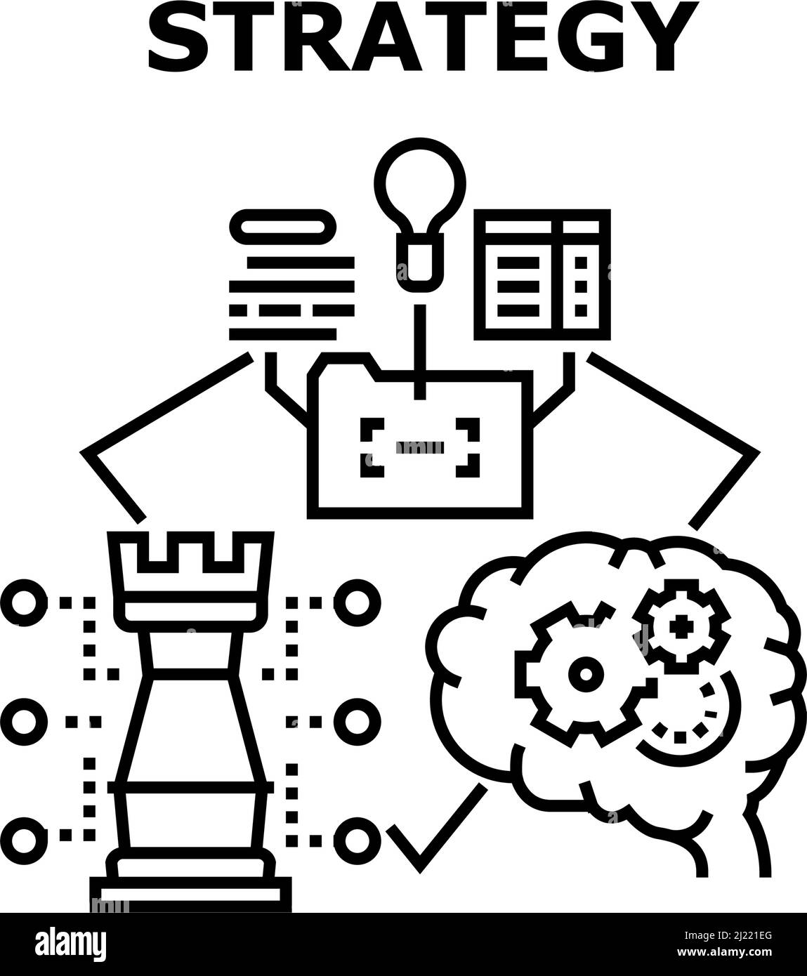 Strategy Plan Vector Concept Black Illustration Stock Vector Image ...