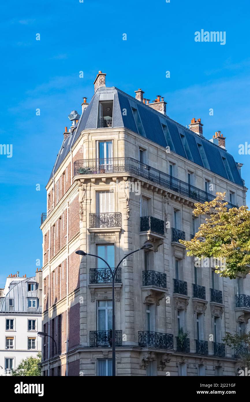 Paris, typical building boulevard Parmentier, in the 11th ...