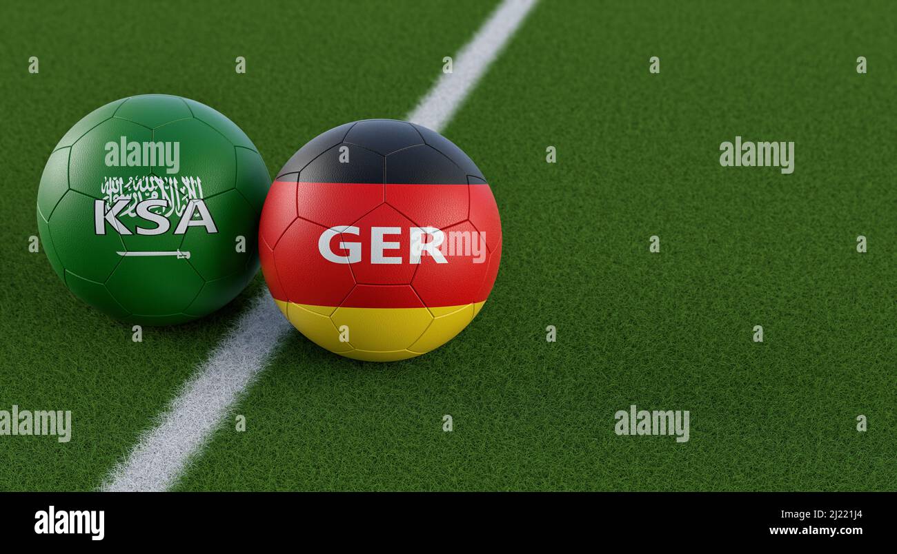 Germany vs. Saudi Arabia Soccer match - Soccer balls in Germany and ...