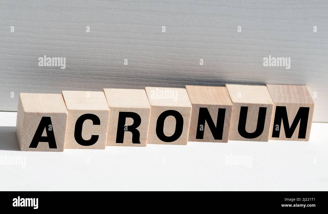 Wooden blocks with the word Acronym. Concept Stock Photo - Alamy