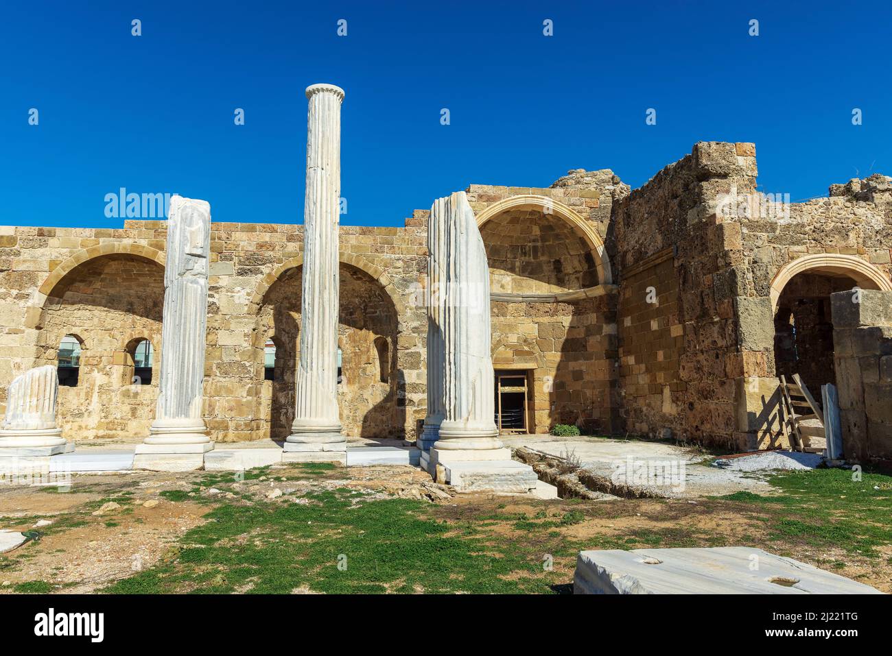 The ruins of the ancient city of Side, Turkey, one of the best-known ...
