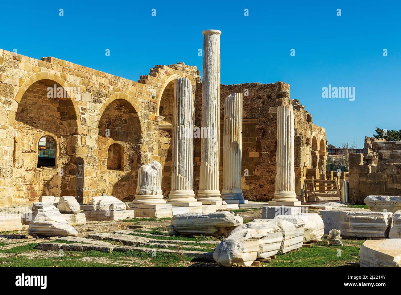 The ruins of the ancient city of Side, Turkey, one of the best-known ...