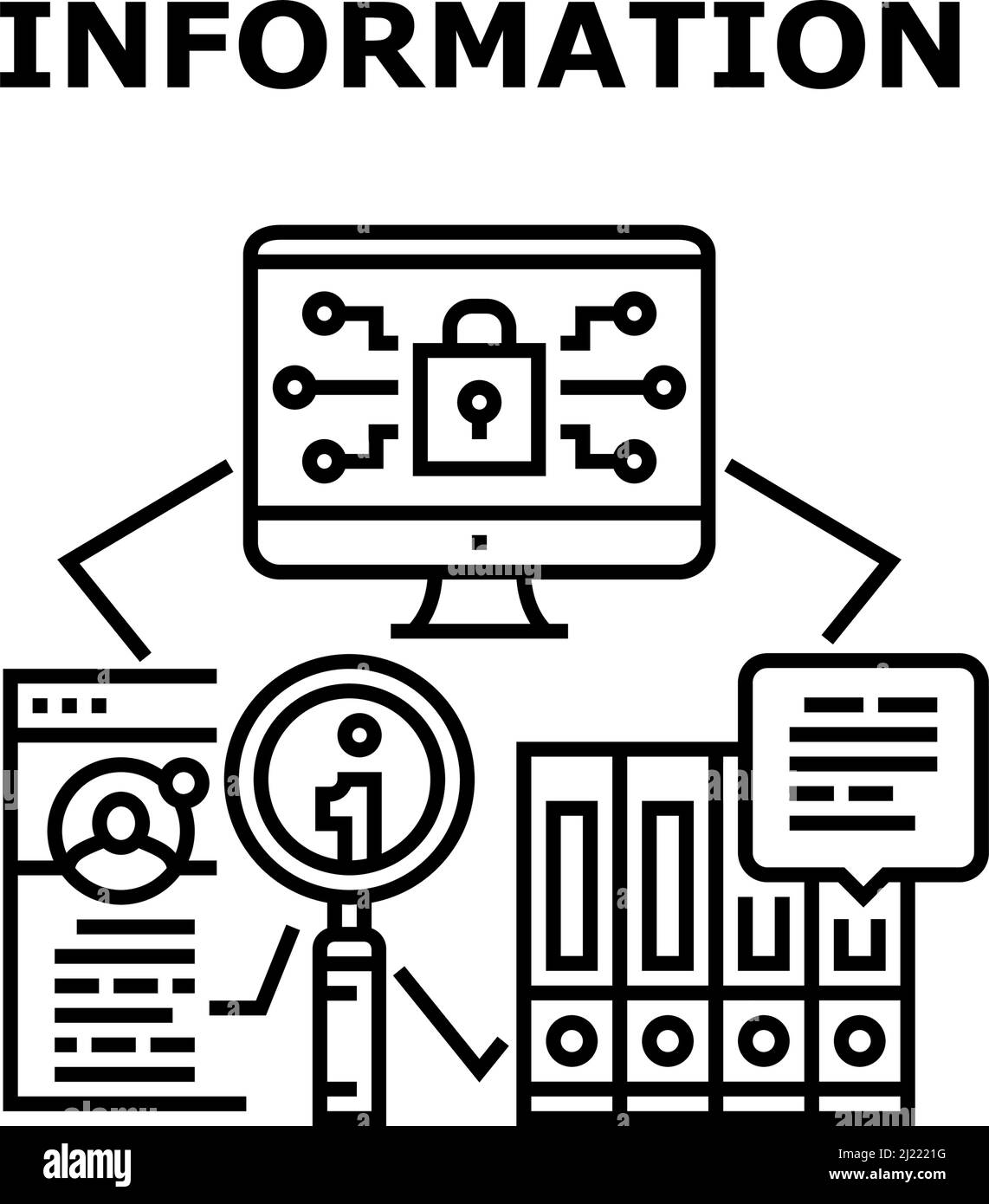 Information Vector Concept Black Illustration Stock Vector Image & Art ...