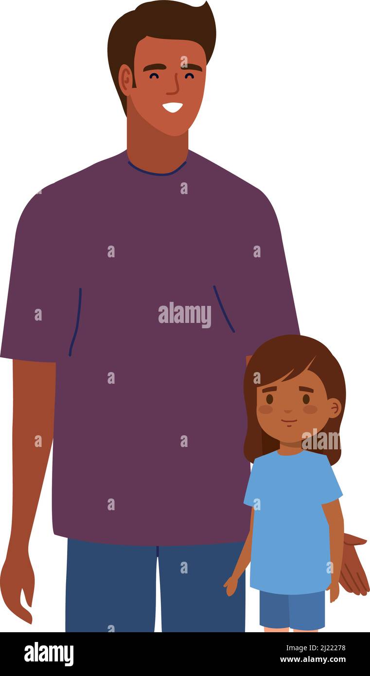 Dad child daughter fatherhood Stock Vector Images - Alamy