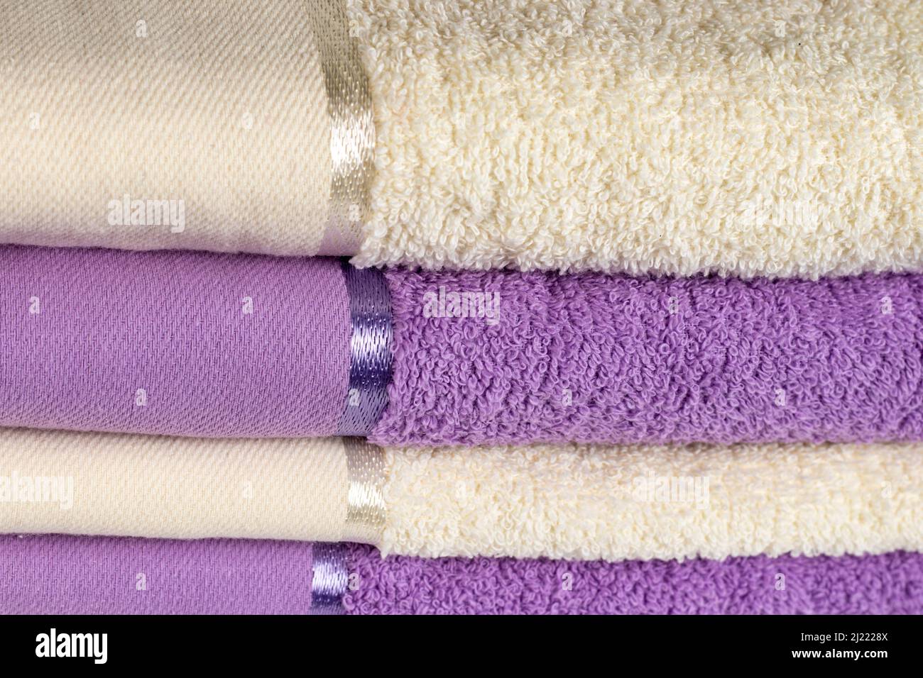 Stacked colored spa towels texture Stock Photo - Alamy