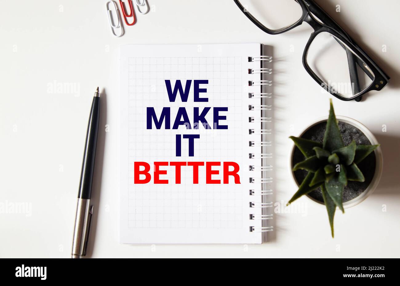 Handwriting text Make Things Better. Concept meaning Do something to ...