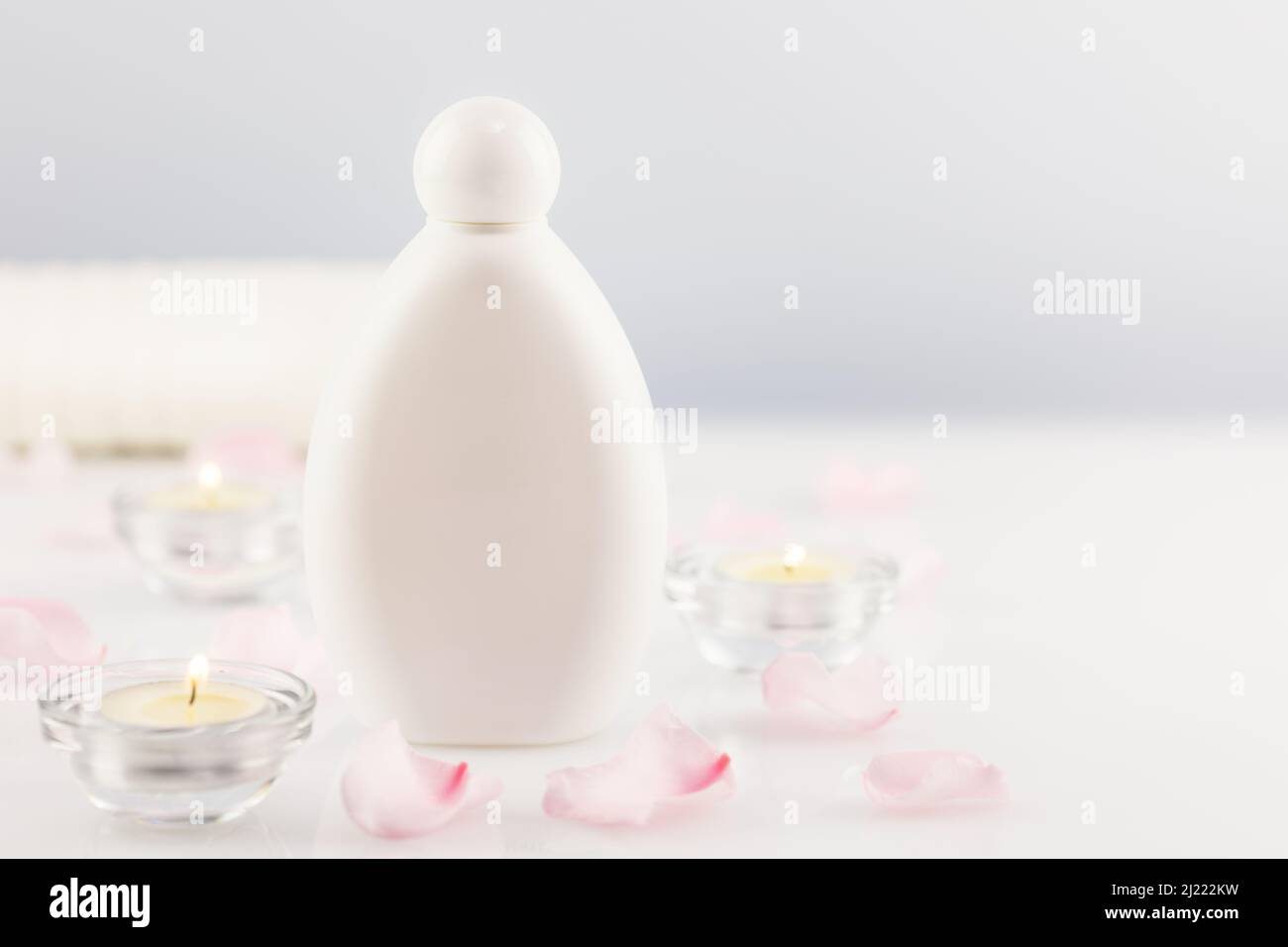 Mock up beauty product. Spa relax composition with white cosmetic ...