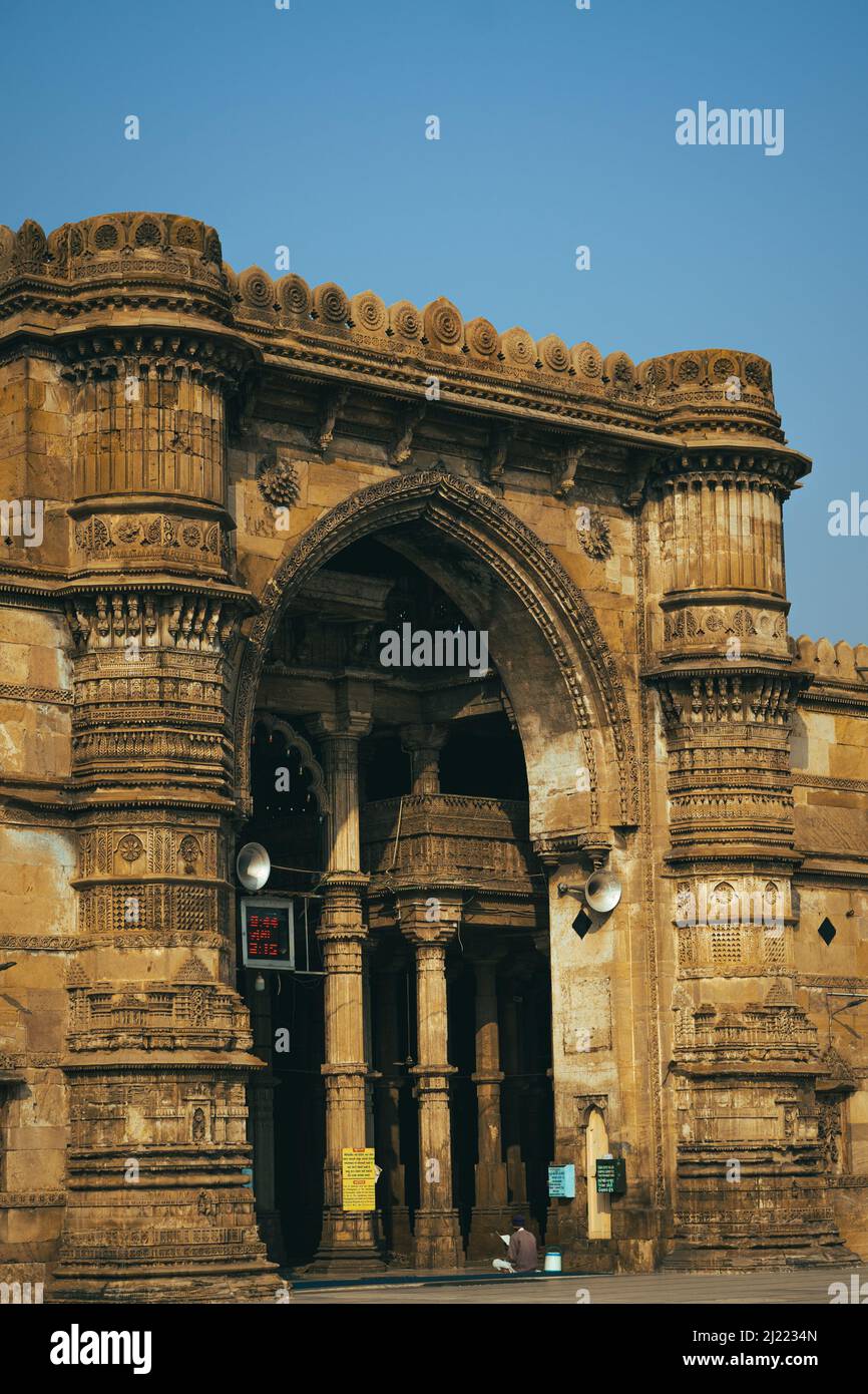 A vertical close-up of Jama Mosque facade, India Stock Photo - Alamy