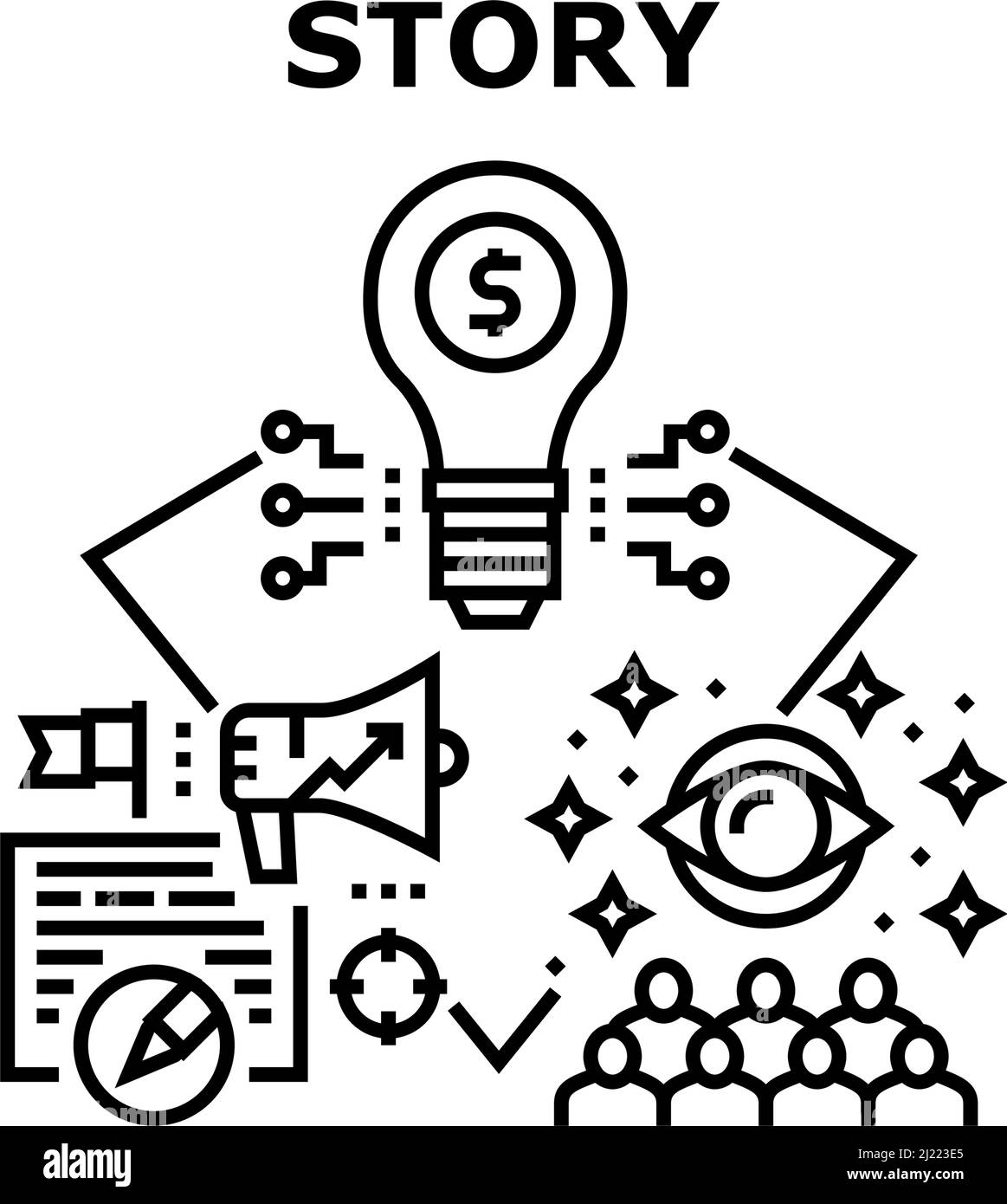 Story Of Success Vector Concept Black Illustration Stock Vector Image ...