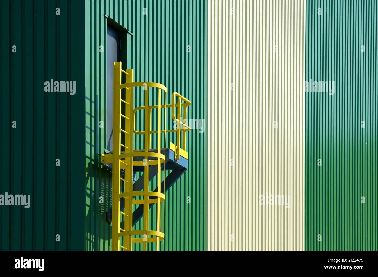 Escape staircase, fire escape route of a factory Stock Photo - Alamy