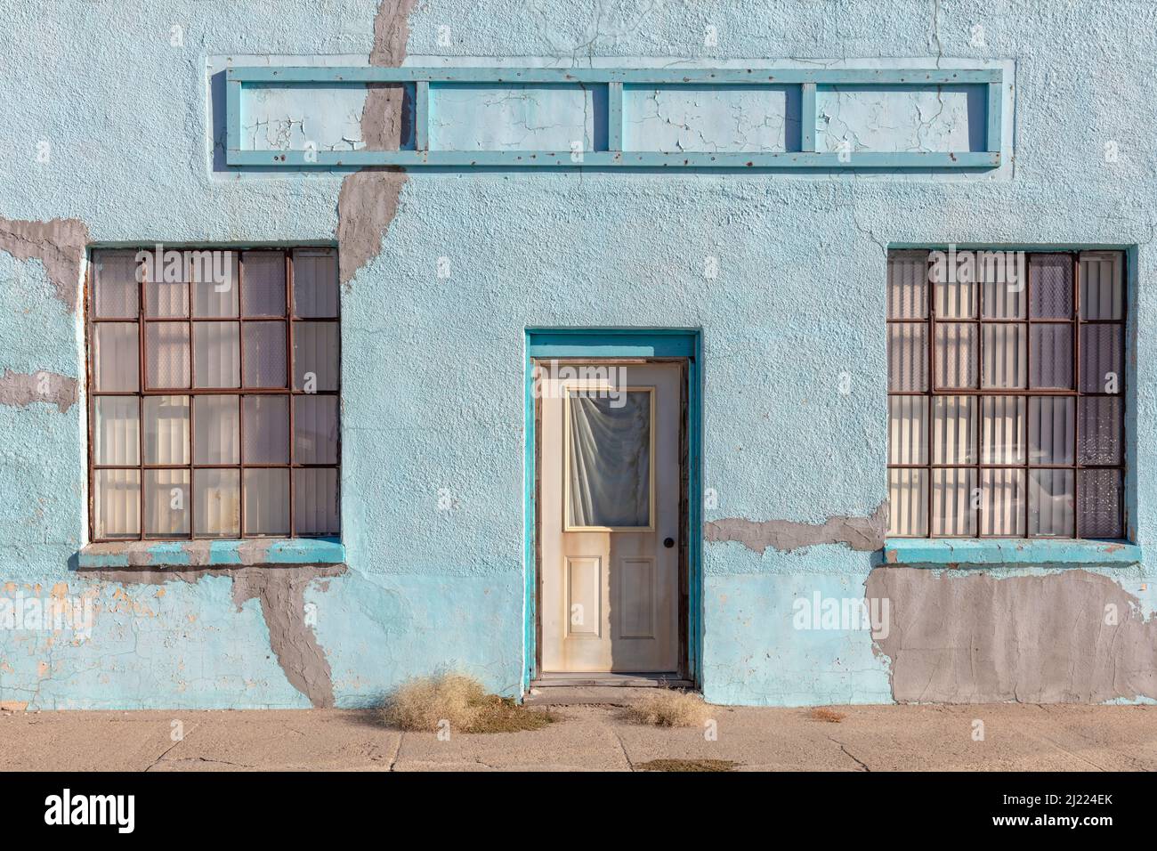 Main Street building in a small American town, closed up, failed ...