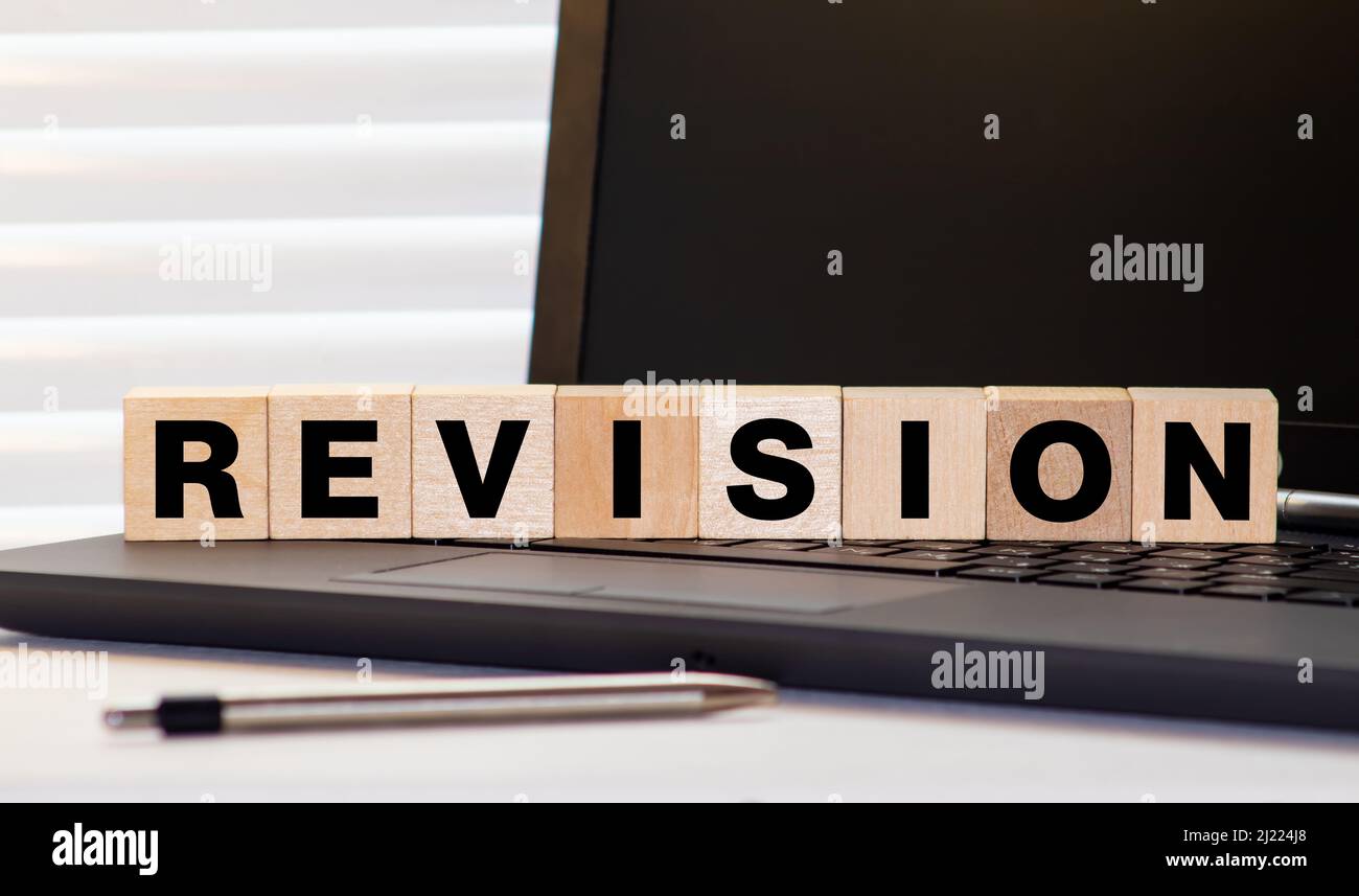 the word of REVISE on building blocks concept Stock Photo - Alamy
