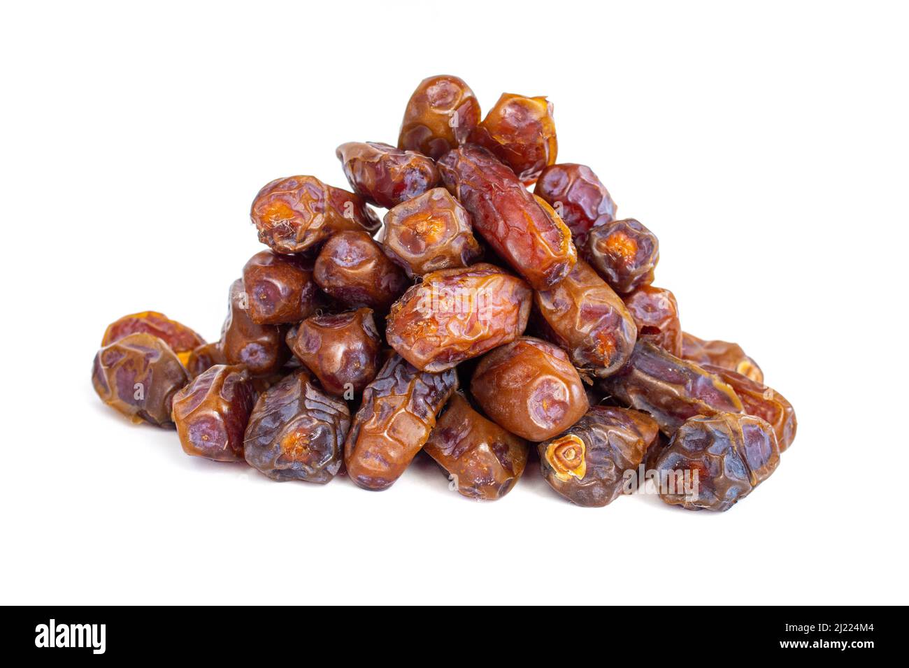 Stack of date fruits isolated on white background. Closeup photo of ...