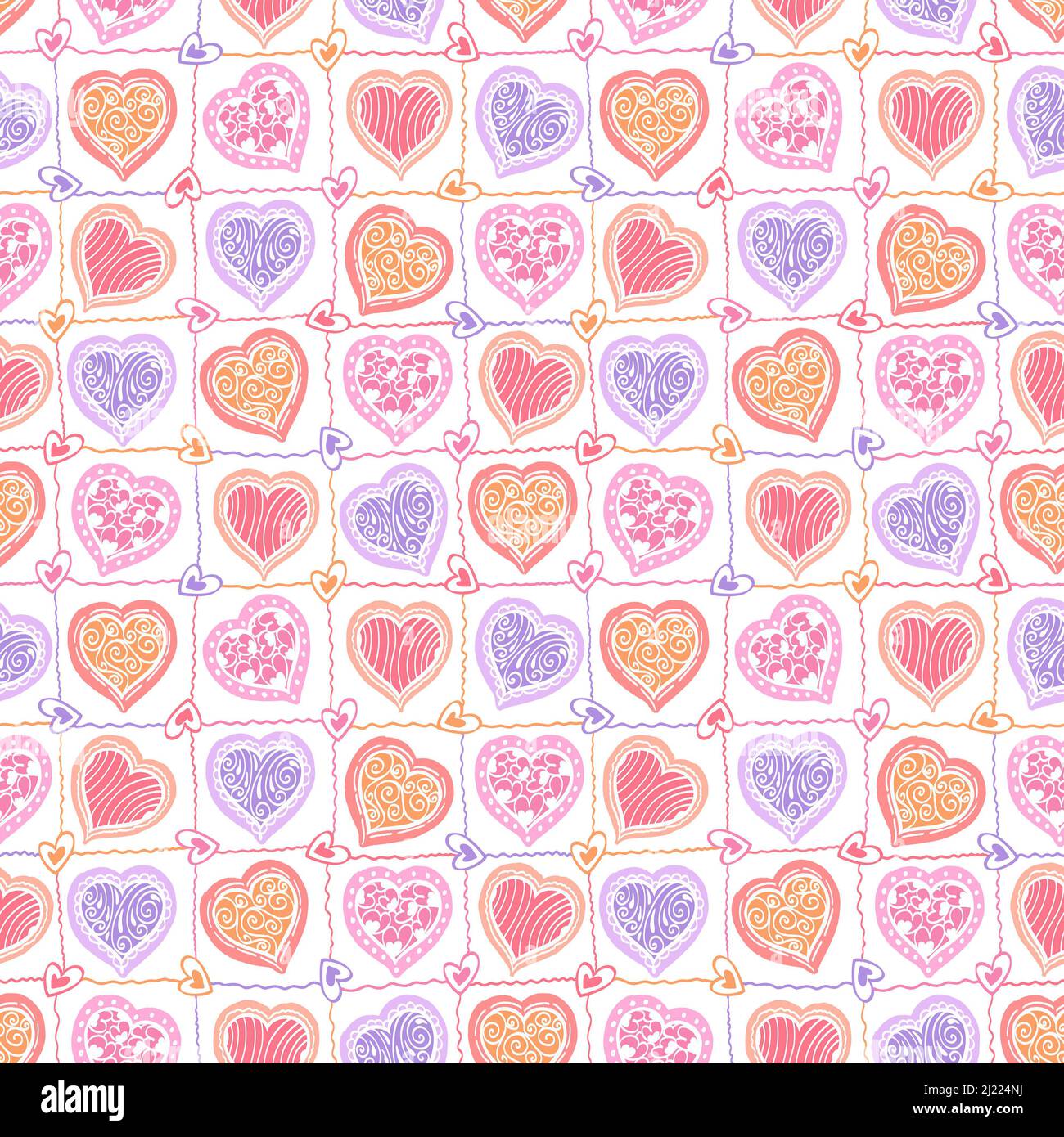 An illustration of heart pattern wallpaper Stock Photo - Alamy