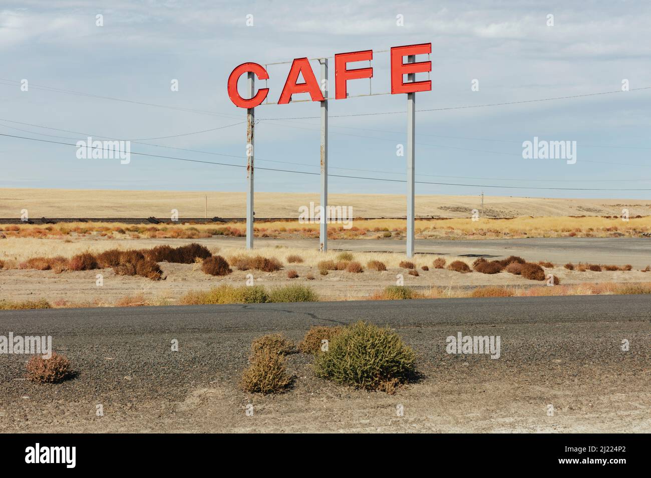 Large CAFE sign over rural farmland Stock Photo - Alamy