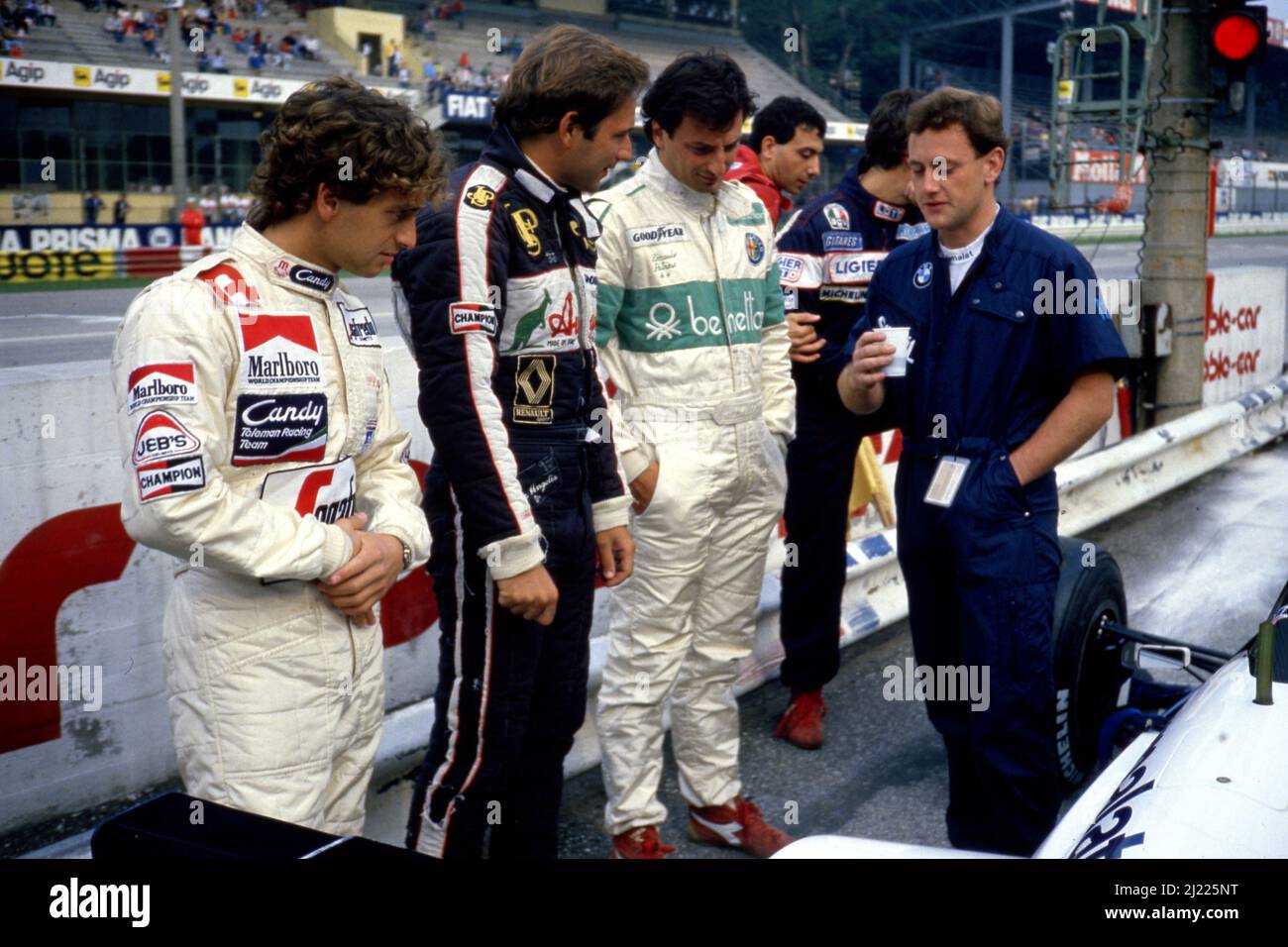 Pierluigi Martini (ITA) Toleman Elio de Angelis (ITA) Riccardo Patrese ...