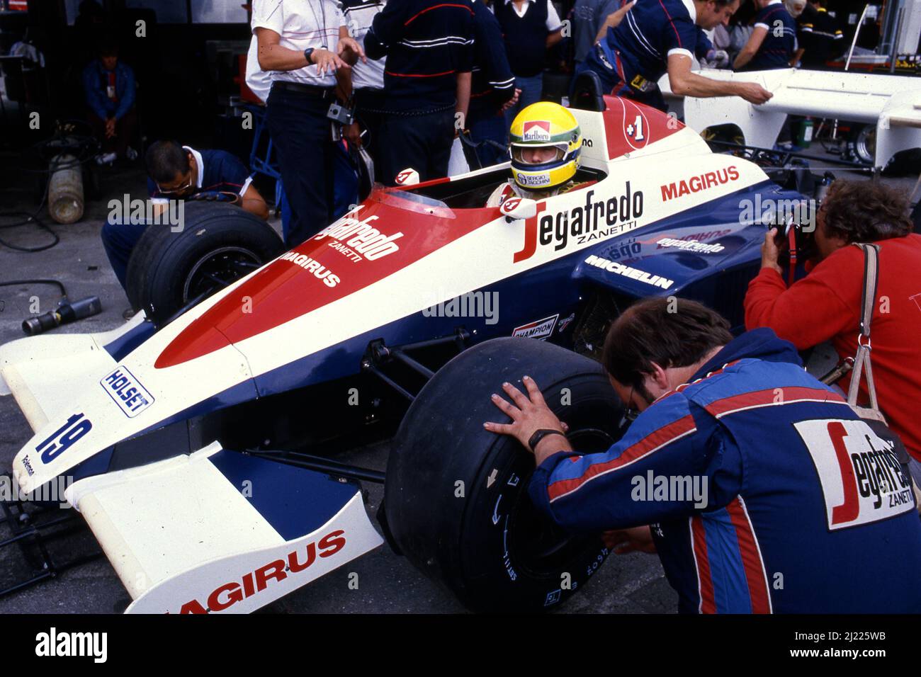 Ayrton Senna da Silva (BRA) Toleman TG 184 Hart Stock Photo - Alamy