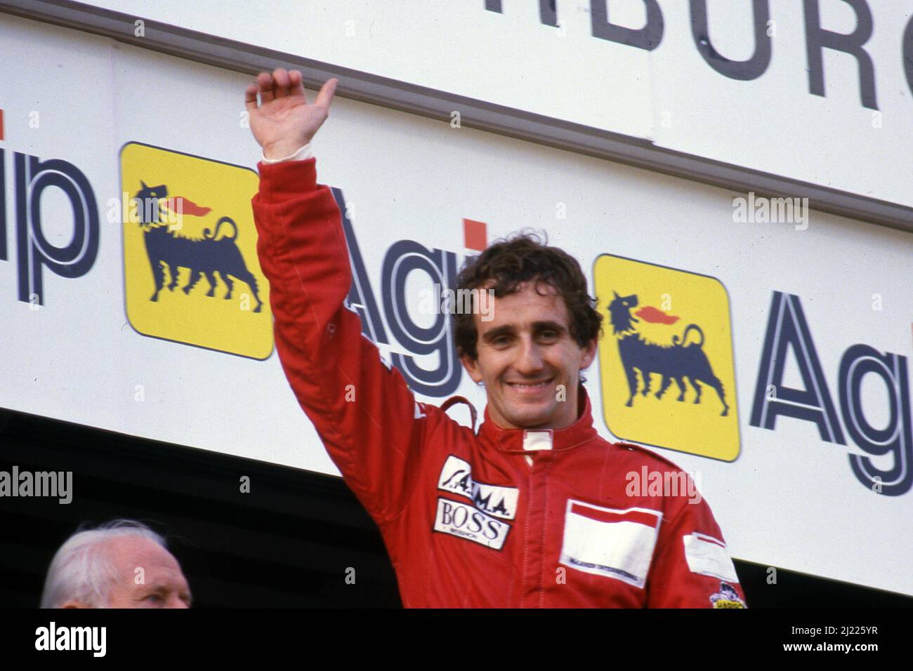 Alain Prost (FRA) McLaren 1st position celebrate podium Stock Photo - Alamy