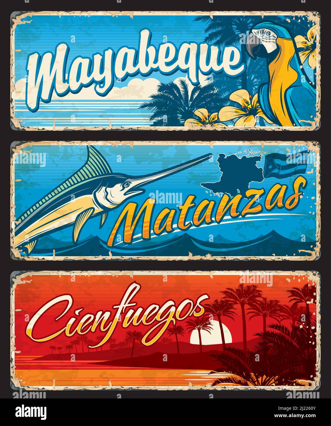 Mayabeque, Matanzas, Cienfuegos Cuban regions travel plates and ...