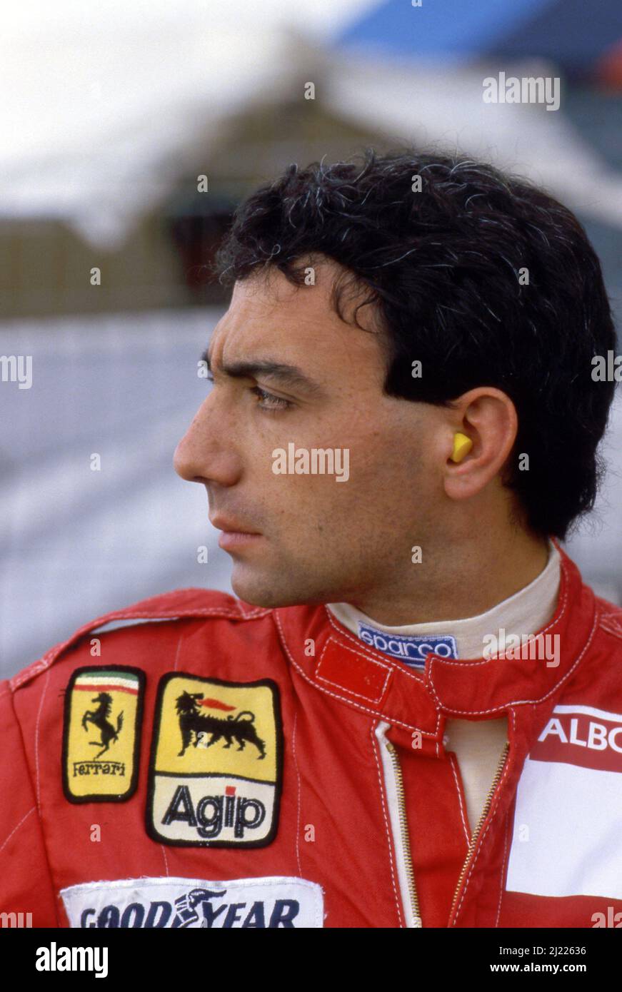 Michele Alboreto (ITA) Ferrari Stock Photo - Alamy