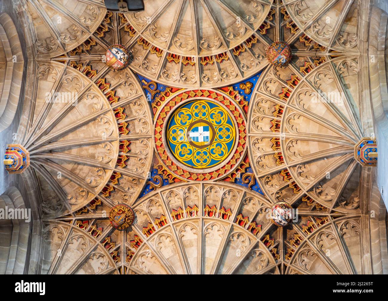 Fan vaulting beneath the Bell Harry tower, Canterbury Cathedral. Site ...
