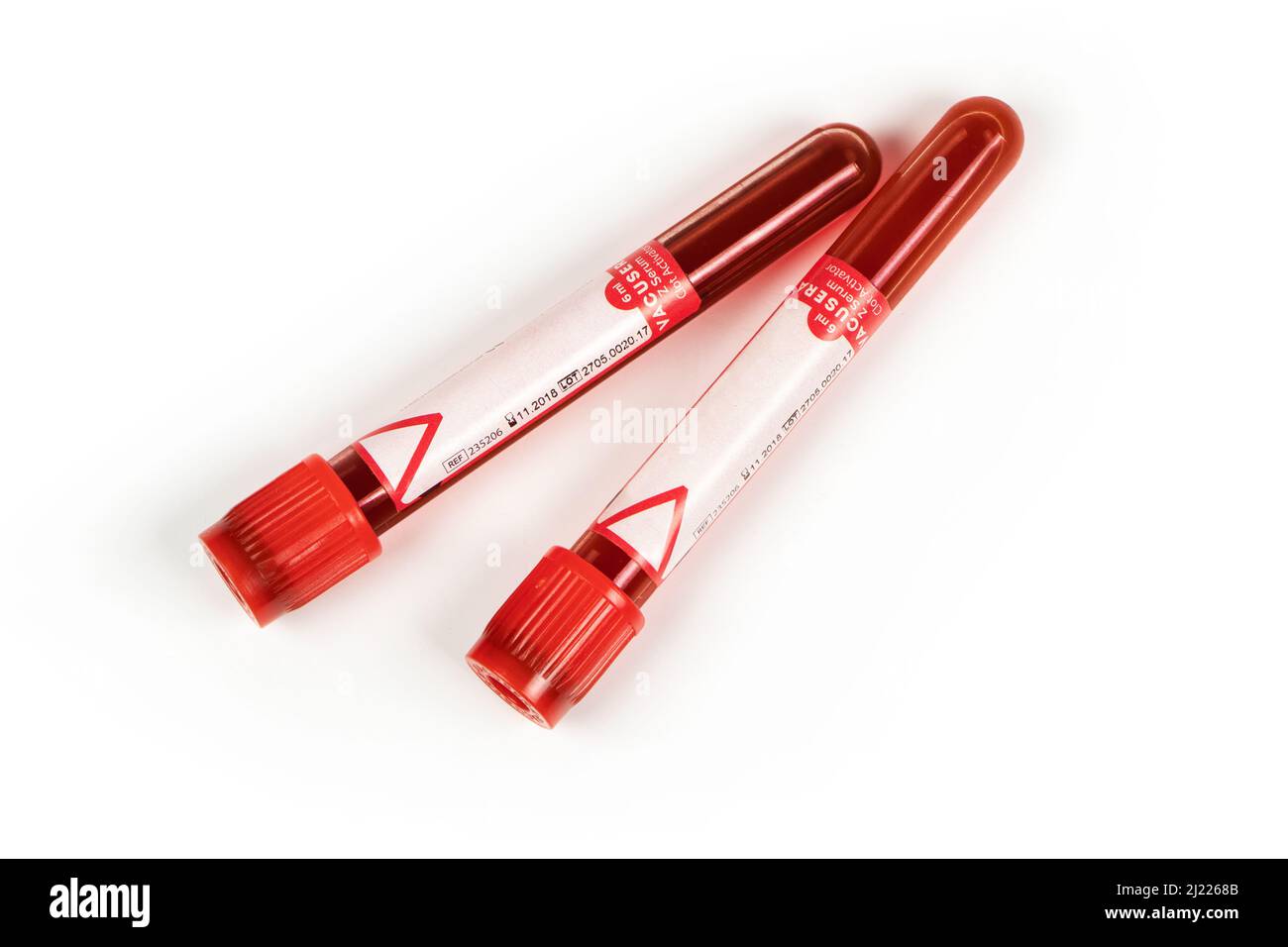 Scientist test tubes blood Cut Out Stock Images & Pictures - Alamy