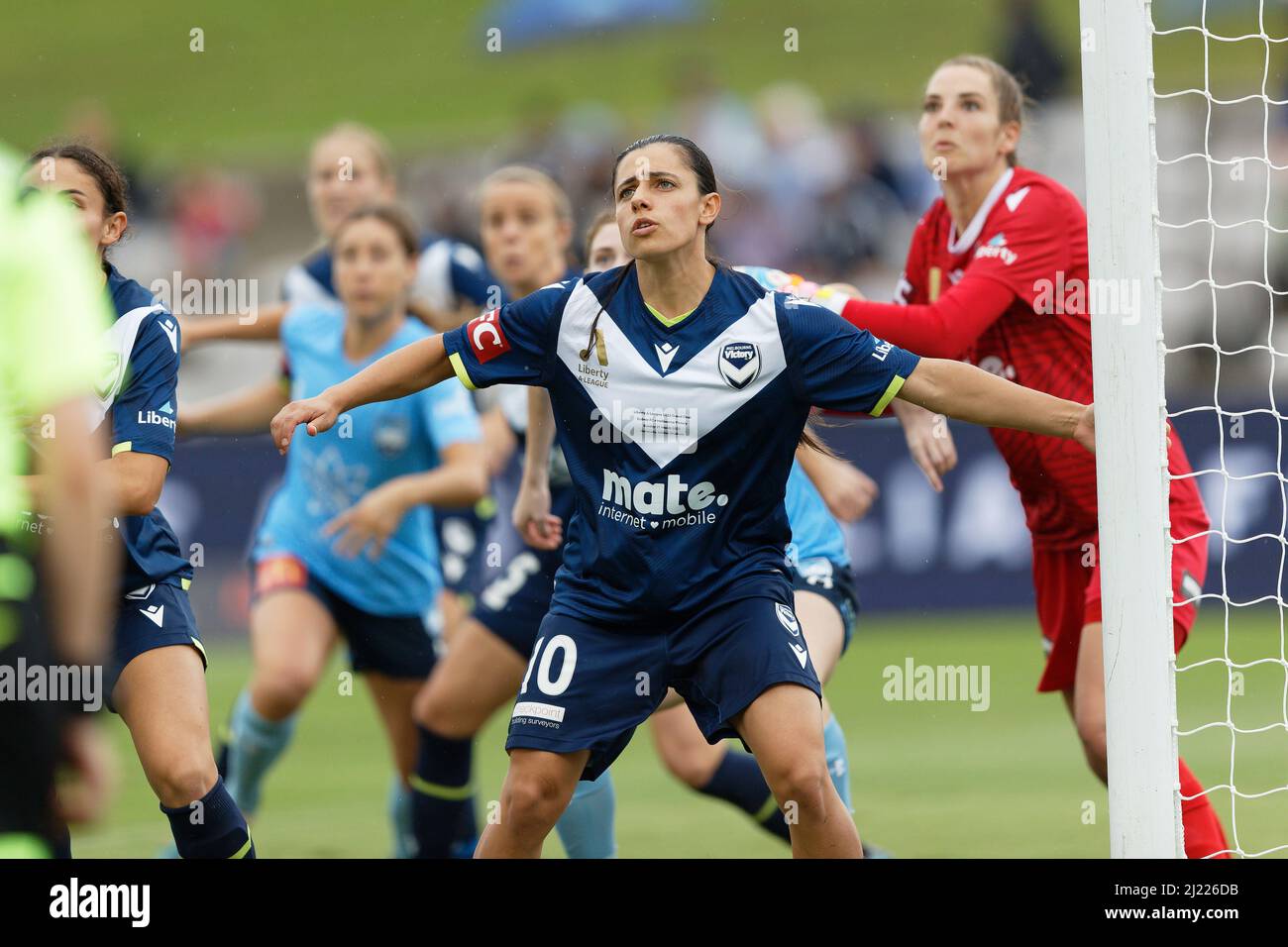 Alexandra Chidiac of Melbourne Victory tracks the ball during the A ...