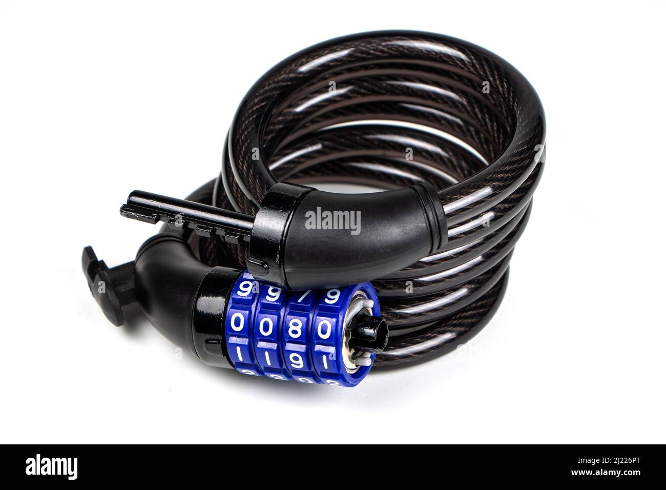 Code bike lock isolated on white background. Protects the bike from ...