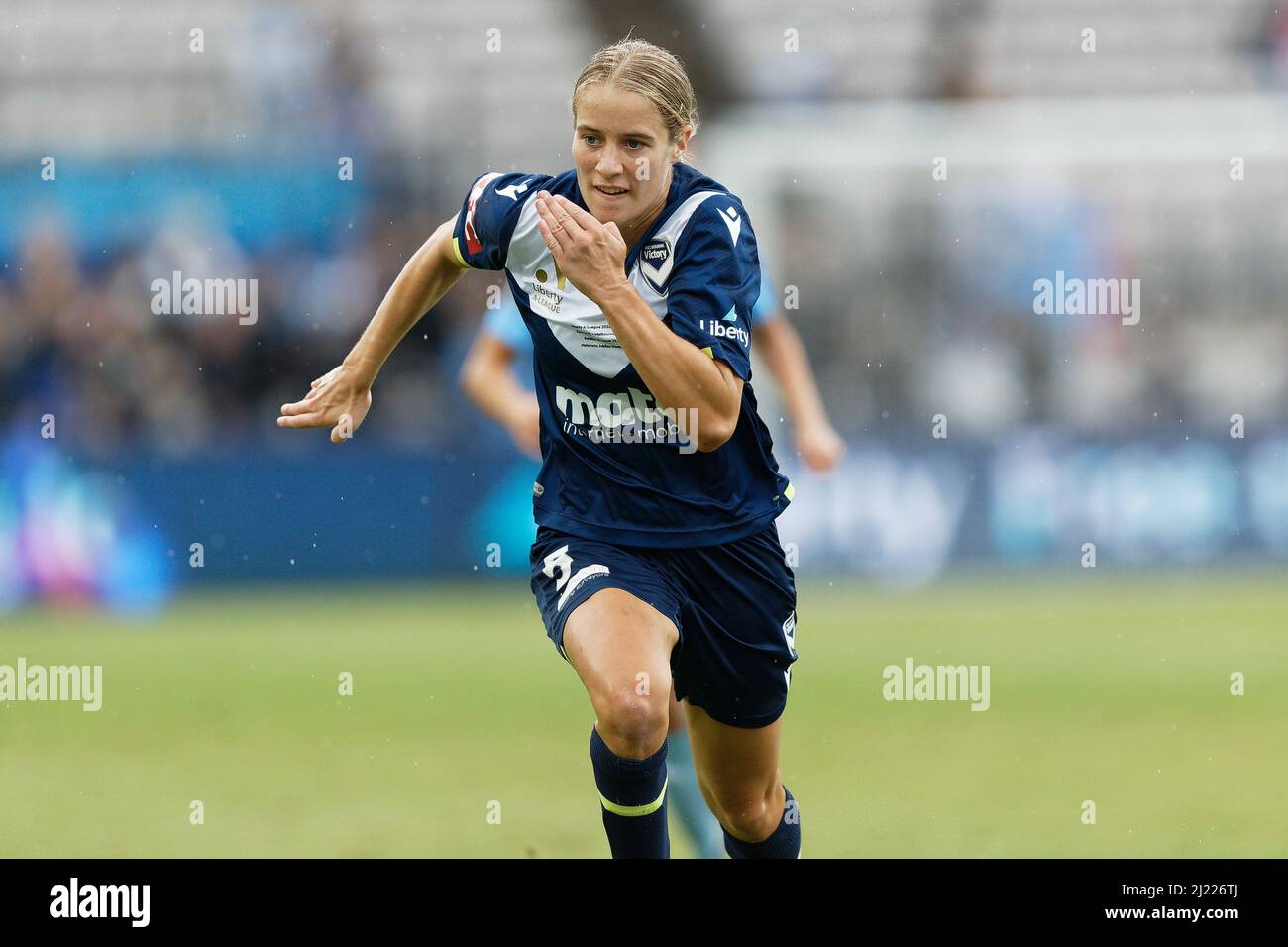 Courtney Nevin of Melbourne Victory seen running after the ball during ...