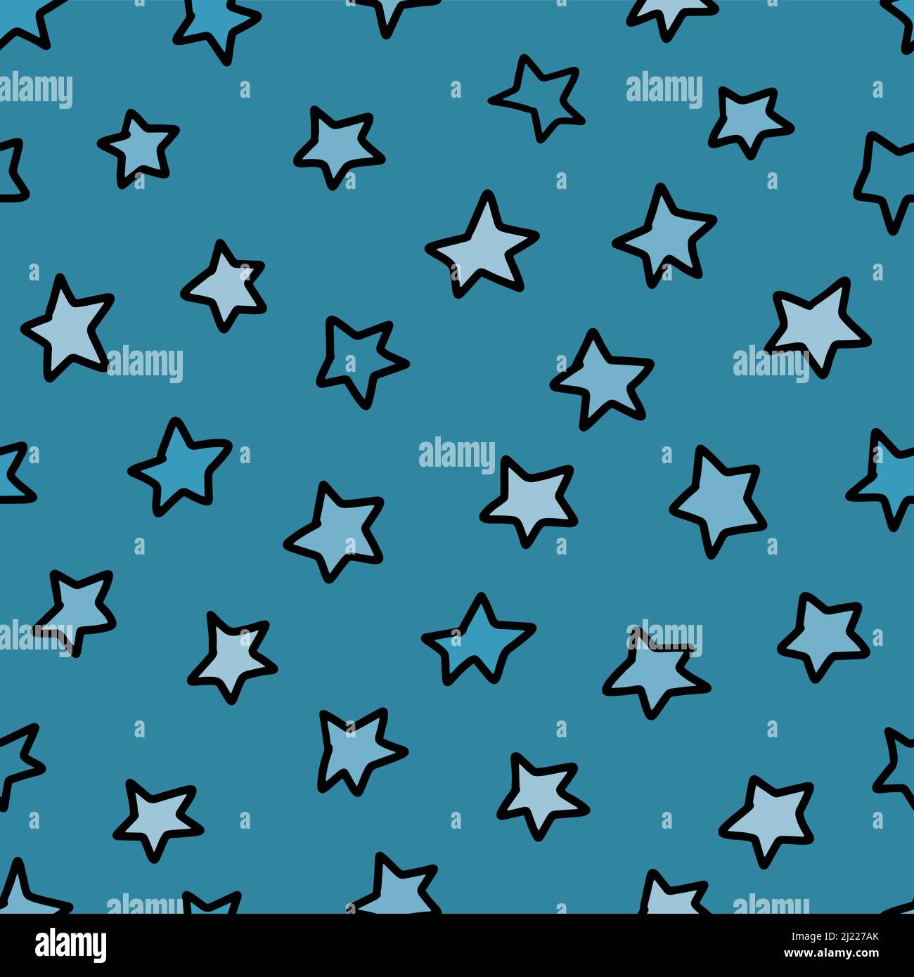 Vector seamless kids pattern with hand drawn stars. Stars for wallpaper ...