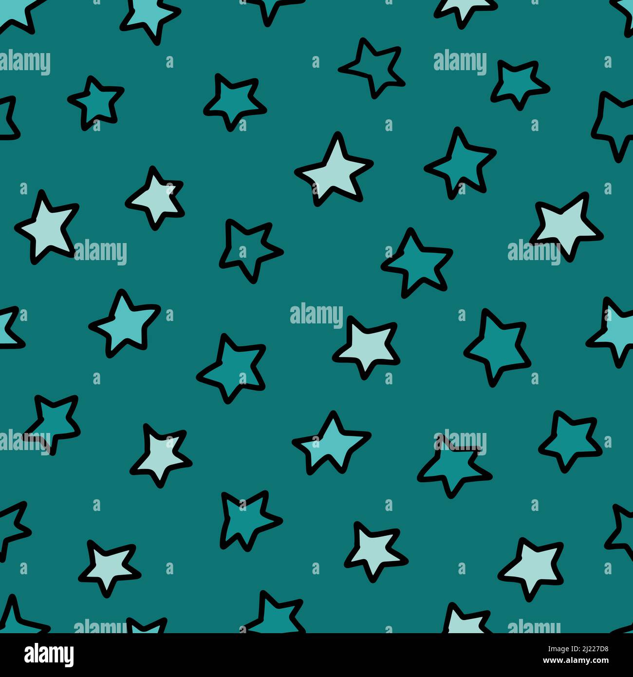 Vector seamless kids pattern with hand drawn stars. Stars for wallpaper ...