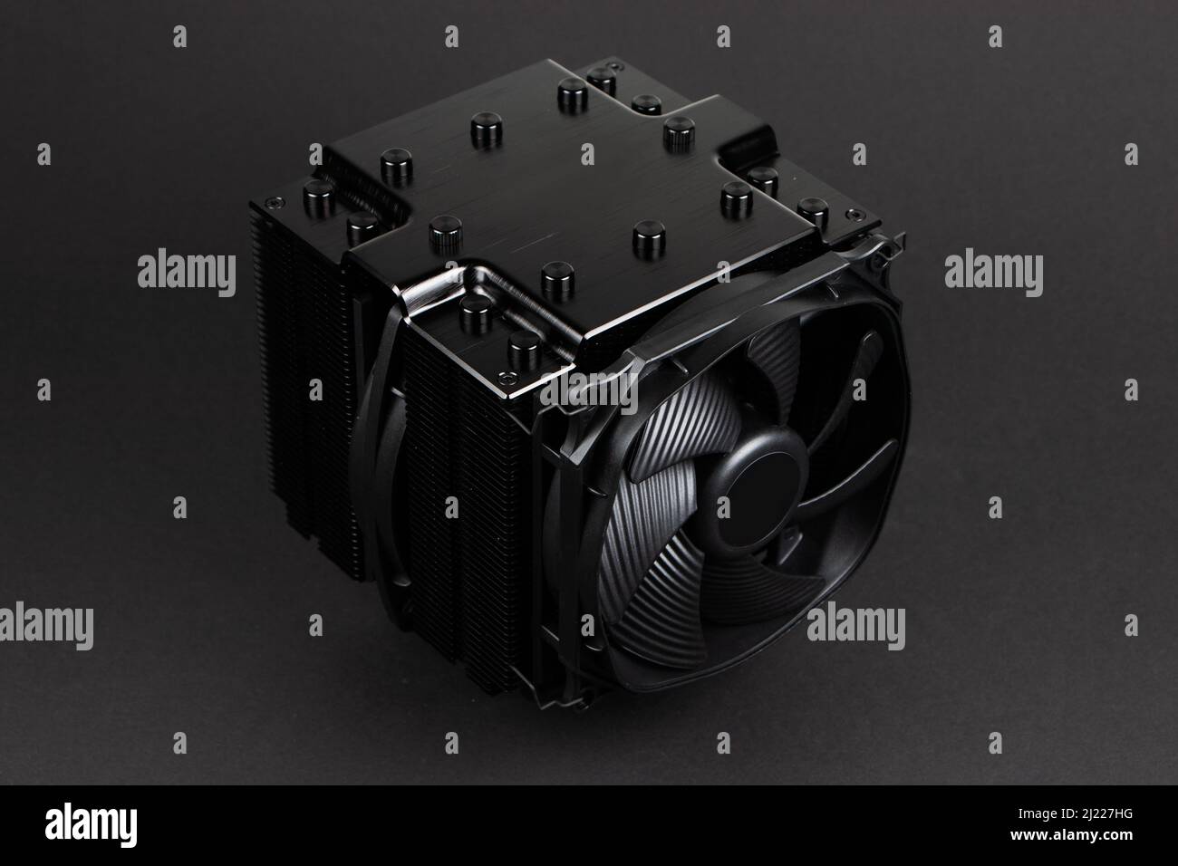 CPU cooler on a dark background Stock Photo - Alamy