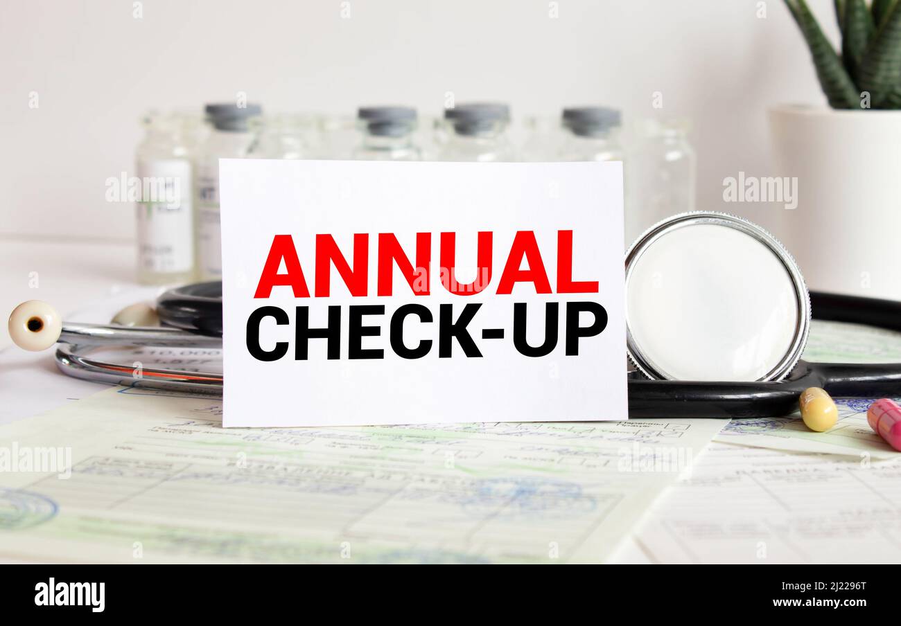 Medical and health care concept - Medical Check-up text Stock Photo - Alamy