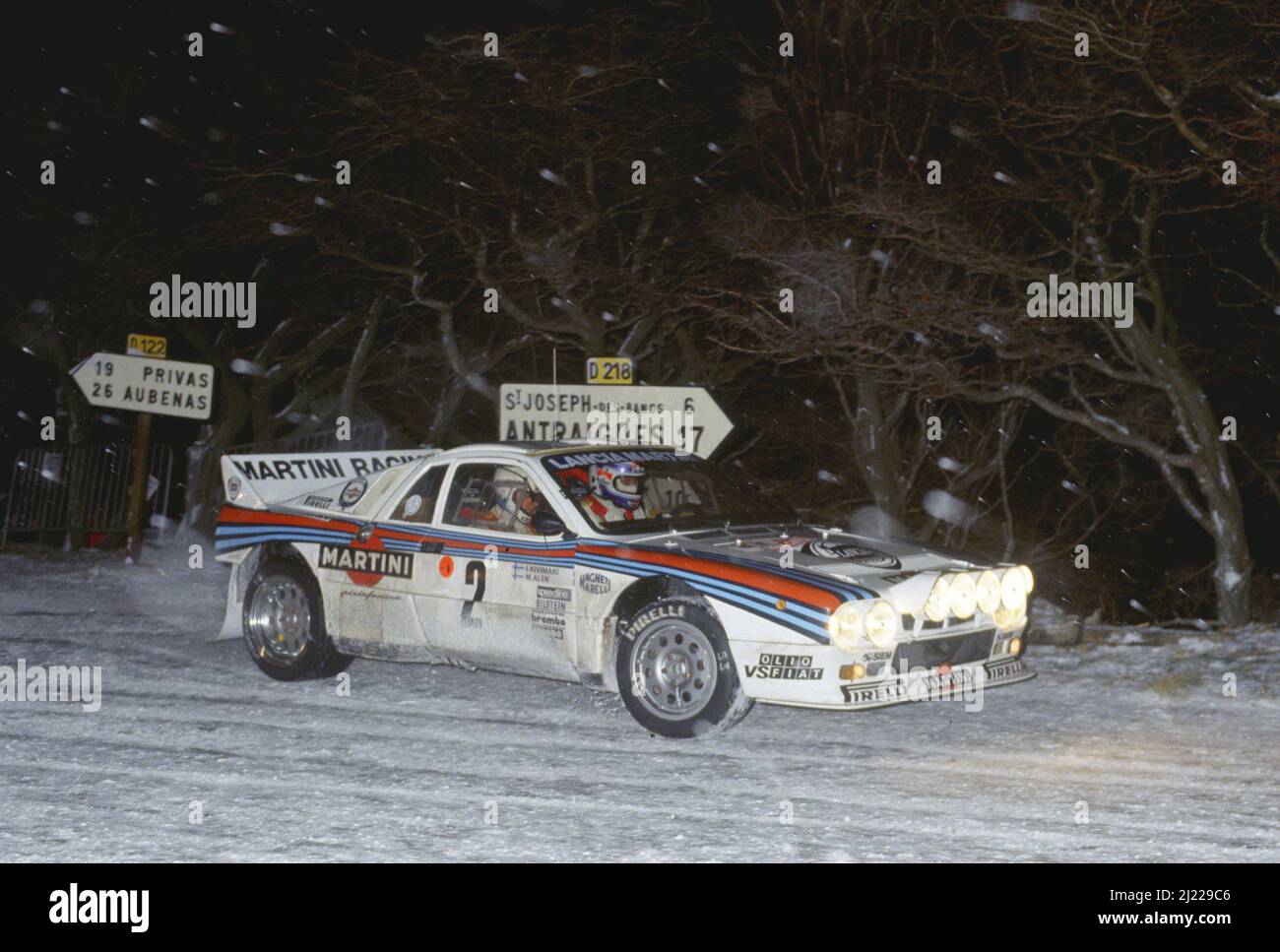 Markku Alen (FIN) Ilkka Kivimaki (FIN) Lancia Rally 037 GrB Martini ...