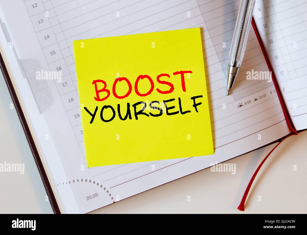 Text sign showing Boost Yourself. Conceptual photo to make yourelf feel ...