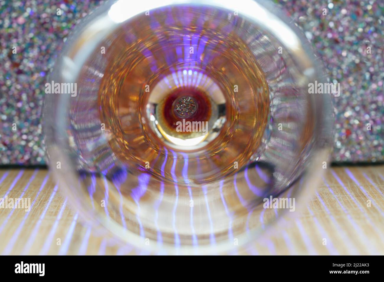 Glass made of crystal-like materials photographed in the studio with ...