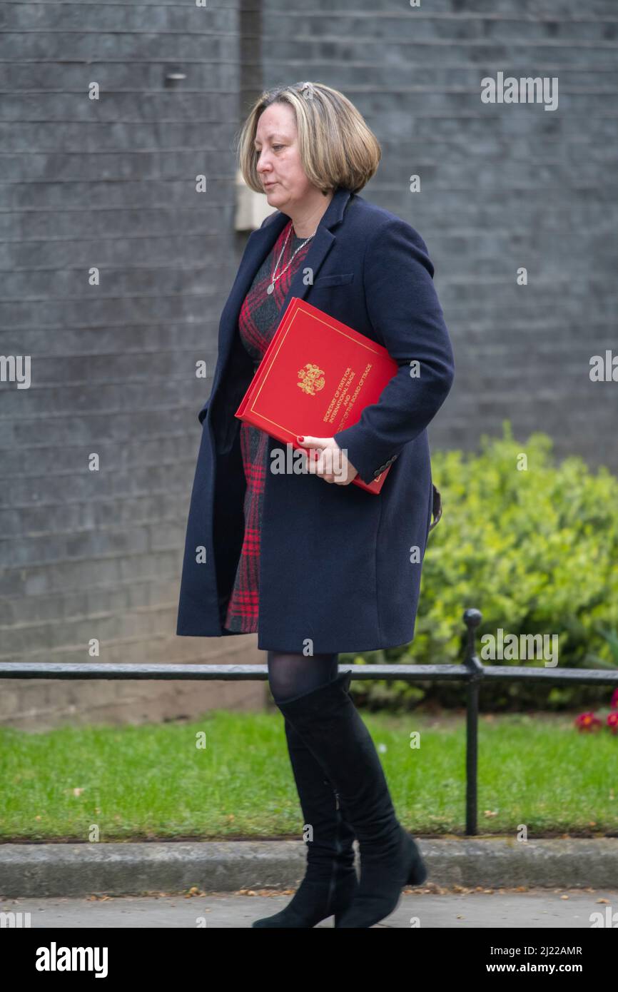 Downing Street, London, UK. 29 March 2022. Anne-Marie Trevelyan MP ...