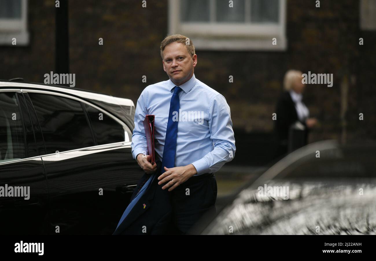 Downing Street, London, UK. 29 March 2022. Grant Shapps MP, Secretary ...