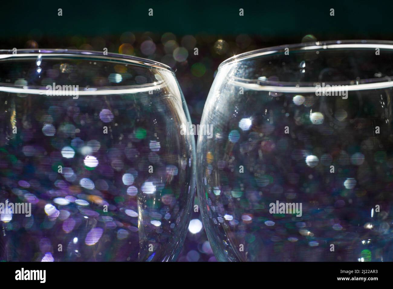 Glass made of crystal-like materials photographed in the studio with ...