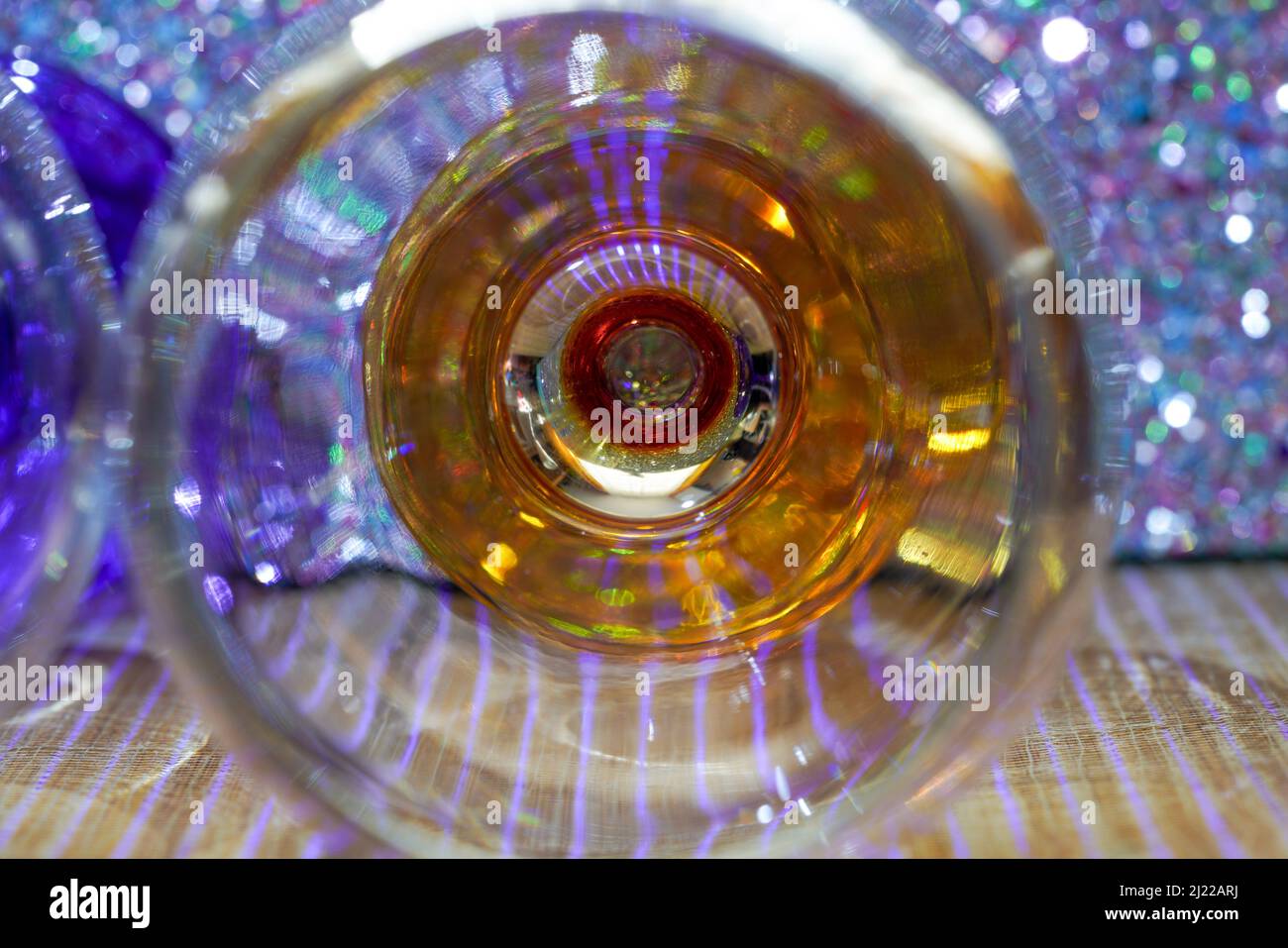 Glass made of crystal-like materials photographed in the studio with ...