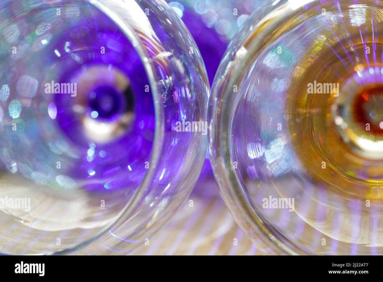 Glass made of crystal-like materials photographed in the studio with ...