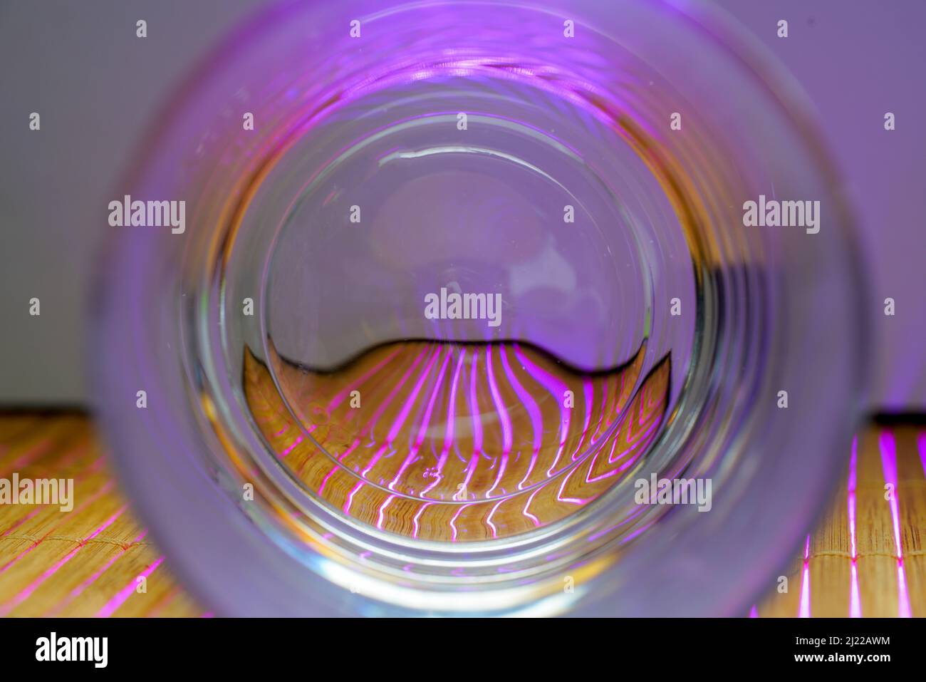 Glass made of crystal-like materials photographed in the studio with ...