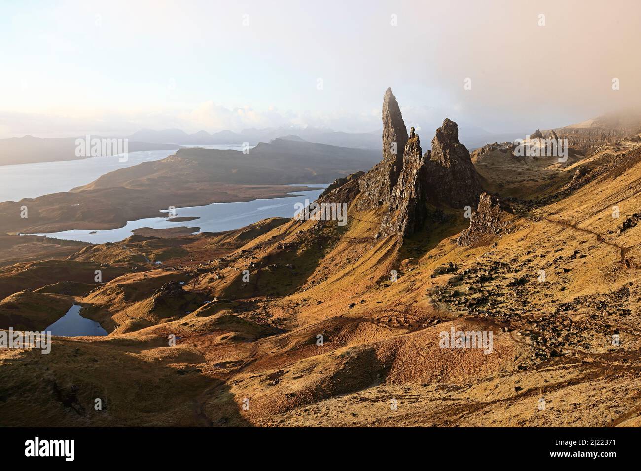 View of the Old Man of Storr isle of Skye Scotland Stock Photo - Alamy