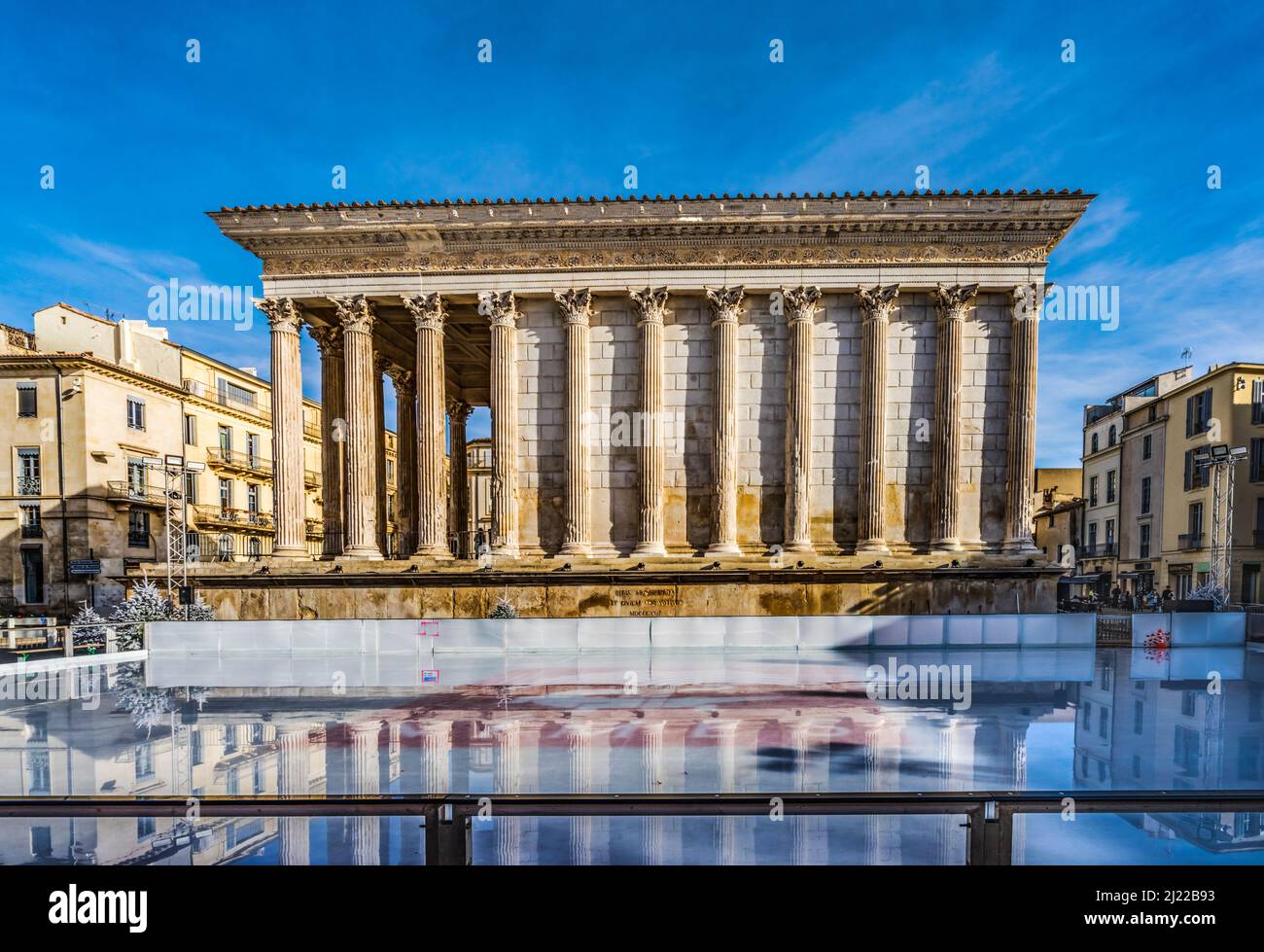 Christmas Ice Skating Rink Reflection Maison Caree Ancient Classical ...